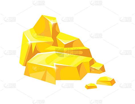 黄金矿工掘金。金属矿山，堆宝石采矿，卡通矢量图标