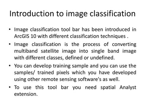 Image Classification Arc Gis10 Pptx Technology And Computing