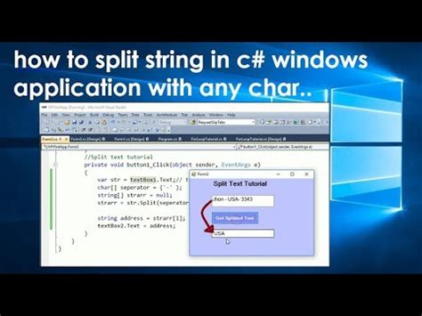 How To Split String In C Windows Application With Any Char YouTube