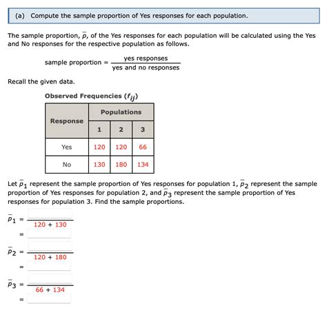 Solved A Compute The Sample Proportion Of Yes Responses Chegg