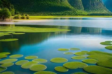 Premium Photo Lily Pads Floating In A Lake