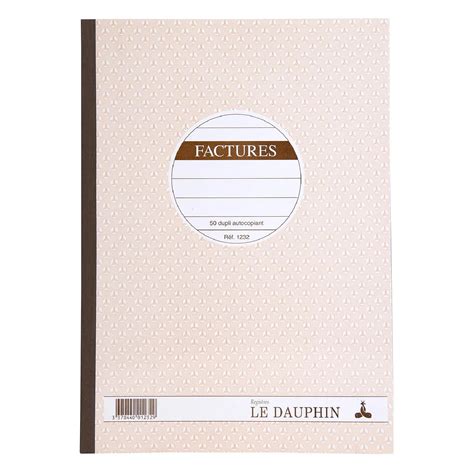 LE DAUPHIN Manifold Autocopiant 297X210 Factures 50 Dupli Avoine