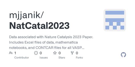 GitHub Mjjanik NatCatal2023 Data Associated With Nature Catalysis