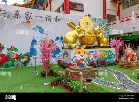 Kuala Lumpur Malaysia January 2023 Statues Of Adorable Bunnies Of