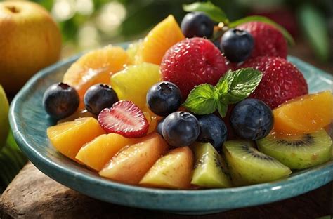 Premium Photo Orchard Oasis Refreshing Fruit Salad Delight