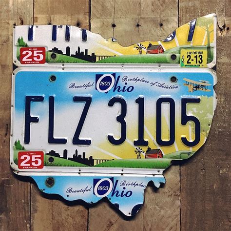 Beautiful Ohio License Plate Map Mixed Media By Rustic Apple Art Fine
