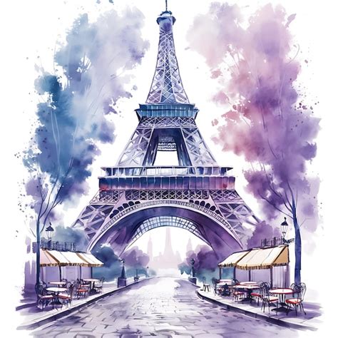 A Drawing Of A Tower With The Words Eiffel Tower On It Premium AI Generated Image