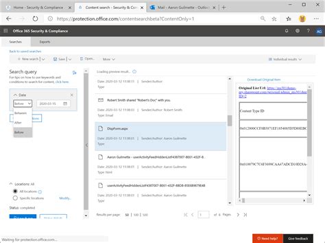 Office 365 Security And Compliance Center Ediscovery Part 2 Condition Cards Sender Recipients