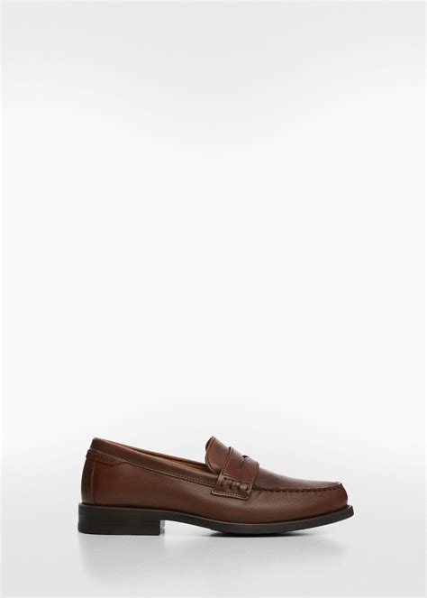 Leather Penny Loafers Man Mango Man Canada