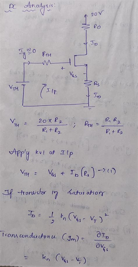 [solved] analyze and design a common source amplifier shows in the