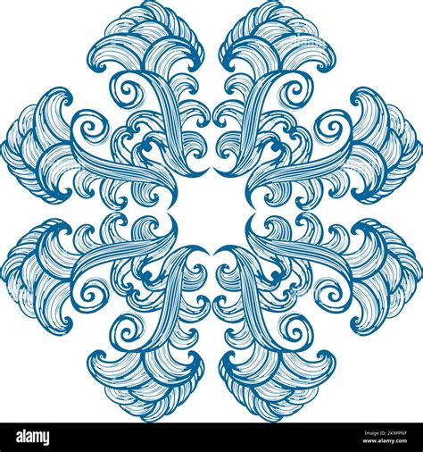 Blue Stylized Snowflake Vector Illustration Element For Design Stock