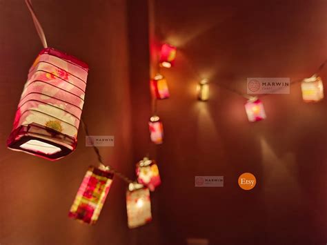 20 Colourful String Lights Japanese Paper Lantern Shades Fairy Lights