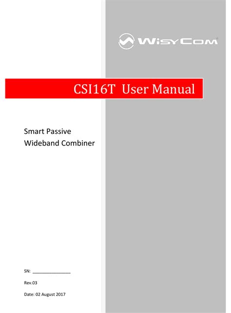 Wisycom Csi16t User Manual Pdf Download Manualslib