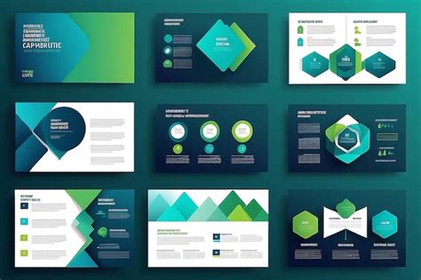 Presentation And Slide Layout Template Design Blue And Green Gradient