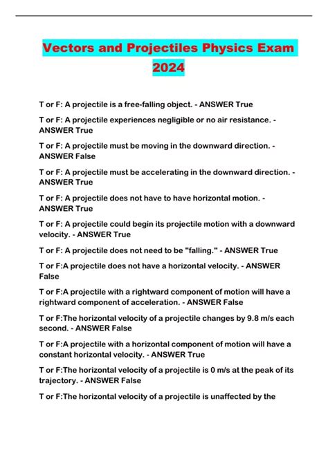 Vectors And Projectiles Physics Exam 2024 Vectors And Projectiles