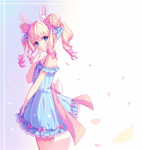 Safebooru 1girl Animal Ears Artist Name Bangs Bare Shoulders Blonde