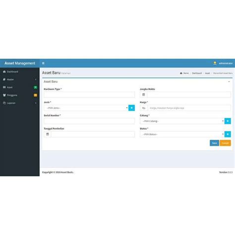 Jual Sorce Code Sistem Informasi Manajemen Aset Menggunakan Laravel Di