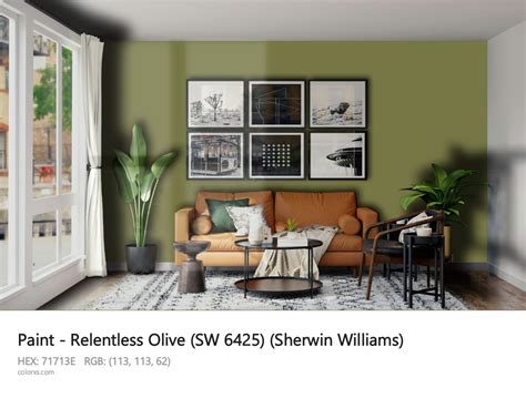 Sherwin Williams Relentless Olive SW 6425 Paint Color Codes Similar