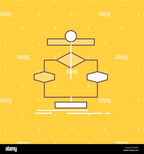 algorithm chart data diagram flow flat line filled icon beautiful