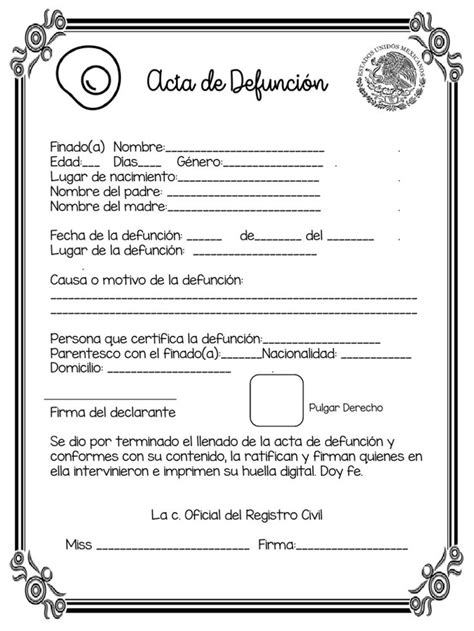 Acta De Defuncion Miss Donato Pdf Pdf Visa Card Numbers Word Free