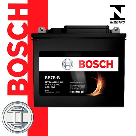 Bateria Bosch 12V 7ah Bb7b B Selada Agm Ref Yuasa Yb7b B Shopee Brasil
