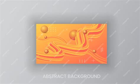Premium Vector Abstract Orange Fluid Background Template Design With Ball