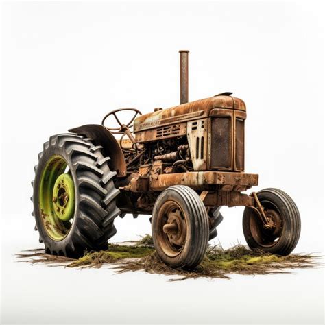 Premium Photo Illustration Disused Vintage Tractor Amidst Rural