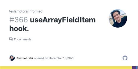 Usearrayfielditem Hook · Issue 366 · Teslamotors Informed · Github