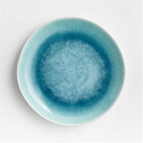 Caspian Aqua Reactive Glaze Dinner Plate Reviews Crate And Barrel
