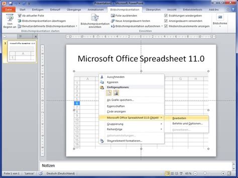 Powerpoint Tipp 3 Interaktive Excel Tabellen Mit Powerpoint 2010