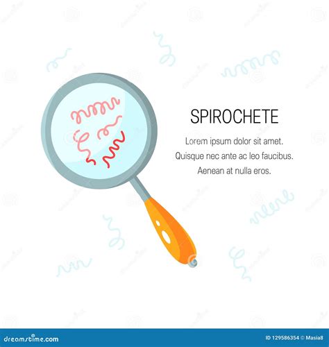 Spirochete Bacteria Monochrome Vector Illustration On Black Background