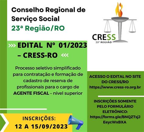 Cress 23ª Regiãoro Abre Inscrições Para Processo Seletivo Simplificado