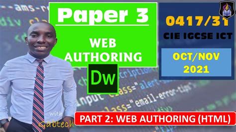 ict igcse paper 3 october november 2021 part 2 web authoring youtube