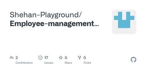 GitHub Shehan Playground Employee Management System