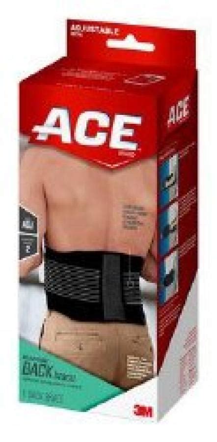 Ace Adjustable Back Brace White Adult Unisex One Size Fits Most