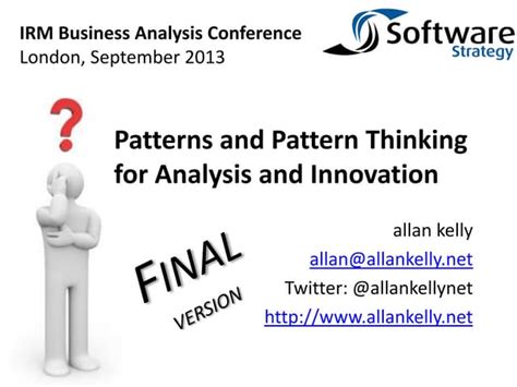 Patterns And Pattern Thinking For Analysis And Innovation Ppt