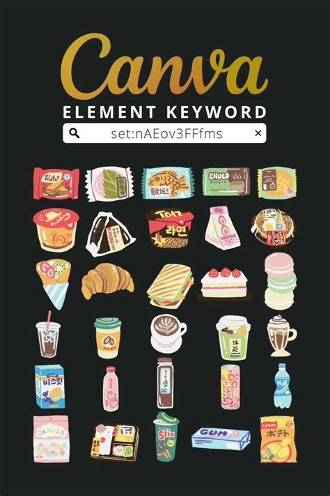 Canva Element Asian Snacks Keyword Elements Canva Canvas Learning