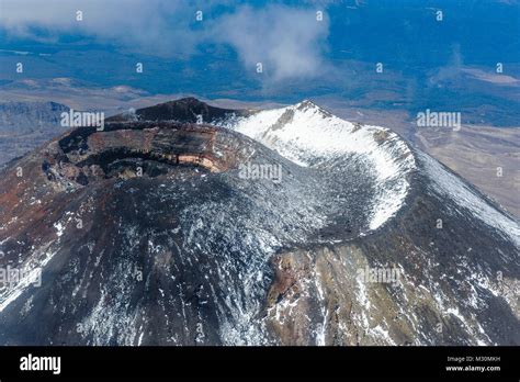 Aerial Of The Crater Of Mount Ngauruhoe Tongariro National Park North