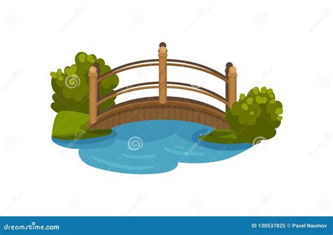 Ponte Di Legno Dell Arco Con Le Inferriate Passerella Sopra Il Piccolo