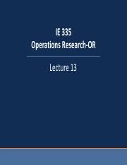 IE335 Lecture 13 Excel Solver Slides Sensitivity Analysis Pdf IE