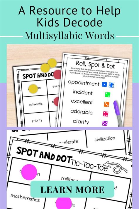 Syllable Division Decoding Multisyllabic Words Games And 6 Syllable Types Posters