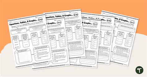 Equations Tables And Graphs Oh My Differentiated Worksheets