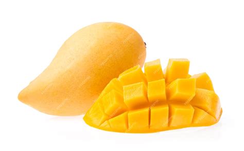 Premium Photo Delicious Ripe Mango Fruit With Slice Mango Isolated On