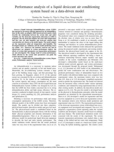 Performance Analysis Of A Liquid Desiccant Air Conditioning System