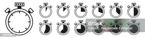 Stopwatch Icon Timers Symbol Countdown Circle Clock Counter Timer Fast