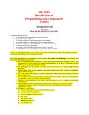 Assignment 02 Docx BE 1600 Introduction To Programming And