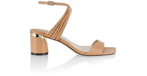 Jimmy Choo Jago Block Heel Ankle Strap Sandals In Natural Lyst