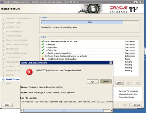 Error Ns 20802 Grid Infrastructure Configuration Failed During 112