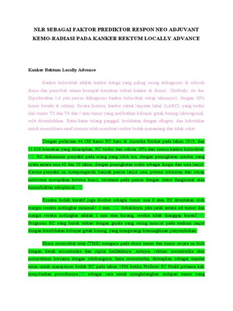 Nlr Sebagai Faktor Prediktor Respons Neo Adjuvant Kemo Trans Pdf