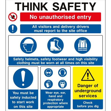 Think Safety Multi Message Sign Commercial And Safety Signs High